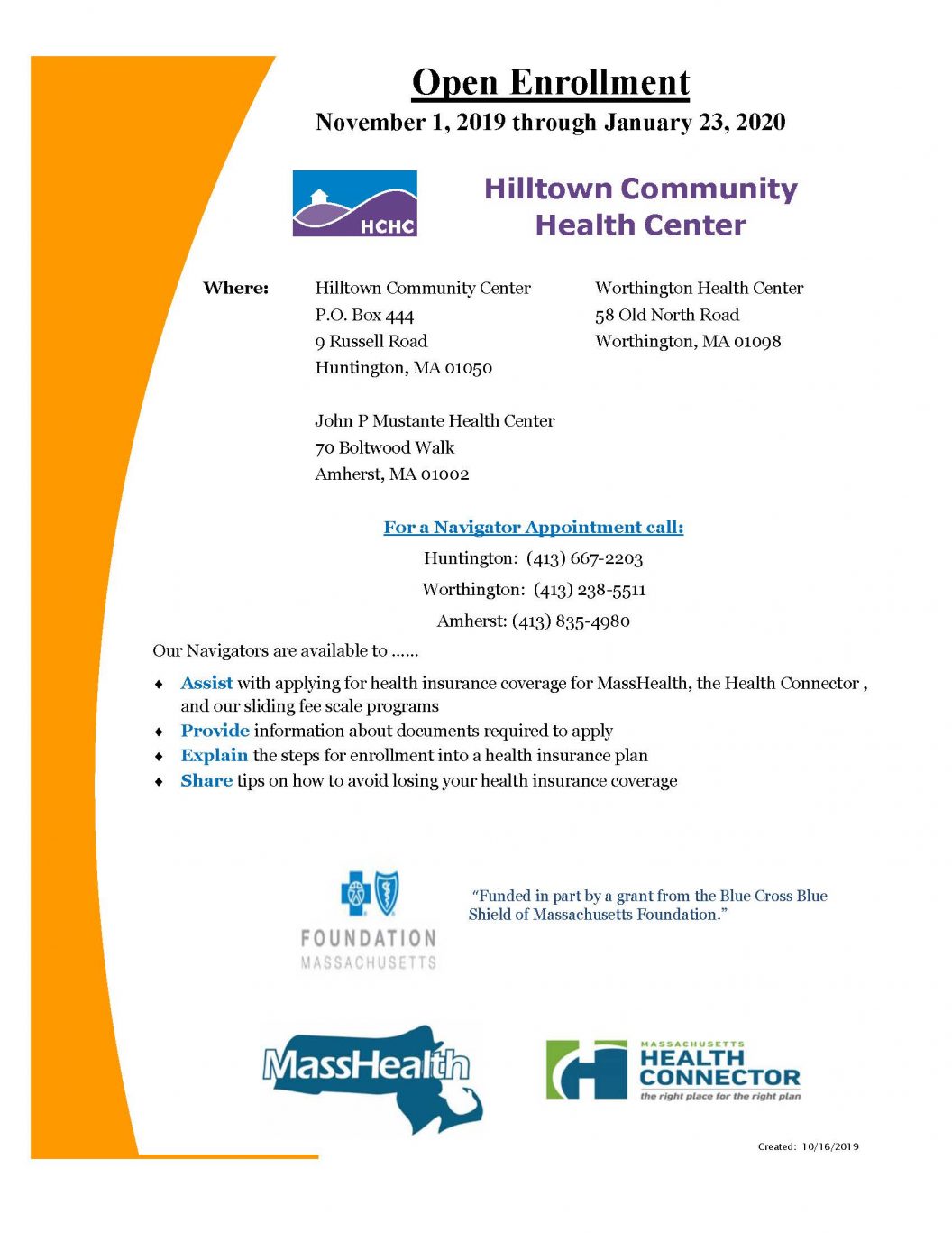 Open Enrollment Help! - Hilltown Community Health Center