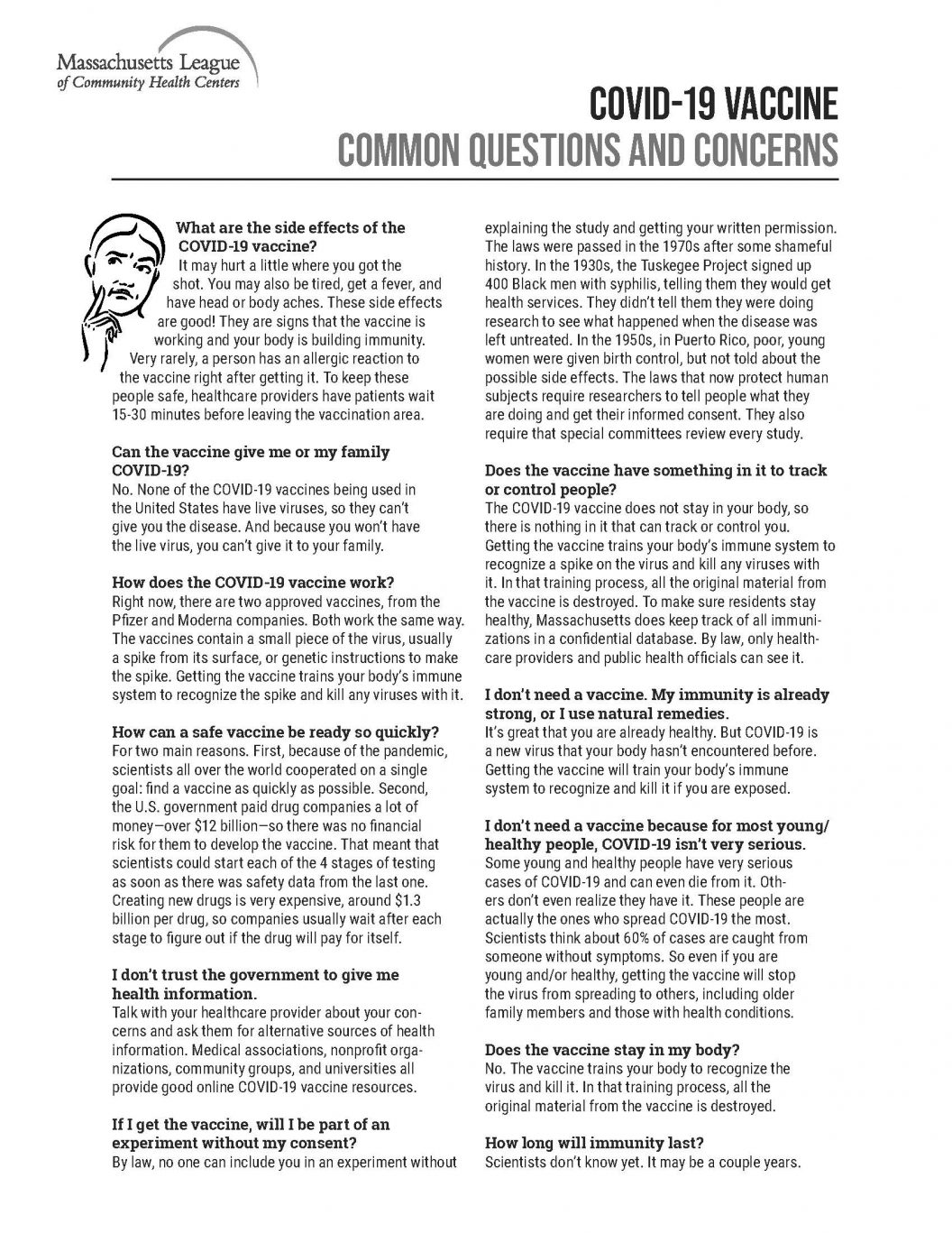 COVID-19 Vaccine- Common Questions and Concerns - Hilltown Community ...